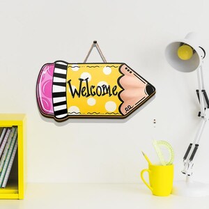 Pencil Door Wooden Sign,back to School Gift,personalized Teacher Sign ...