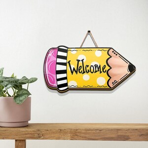 Pencil Door Wooden Sign,back to School Gift,personalized Teacher Sign ...