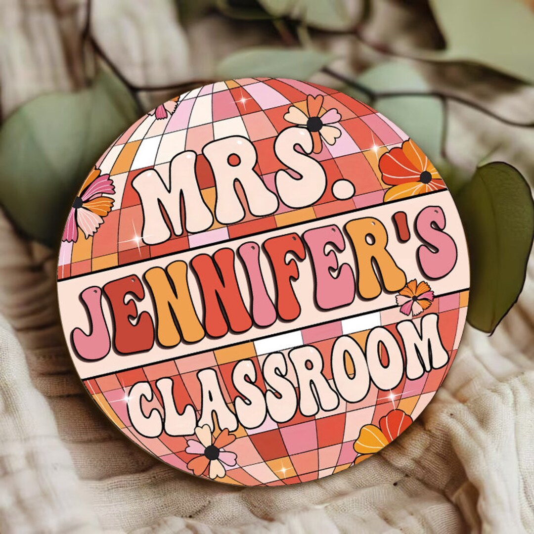 Disco Classroom 3D Door Sign, Groovy Teacher Door Hanger,back to School ...