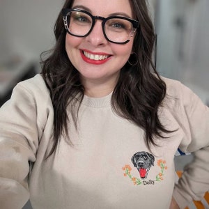 Custom Dog Face Embroidered Sweatshirt, Personalized Cat Photo Hoodie ...