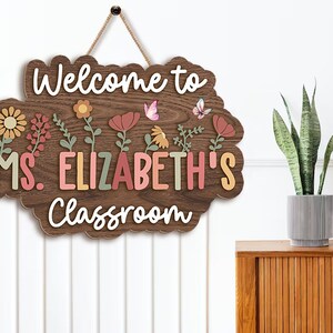 Personalized 3D Teacher Door Sign, 3D Teacher Door Hanger, Classroom ...
