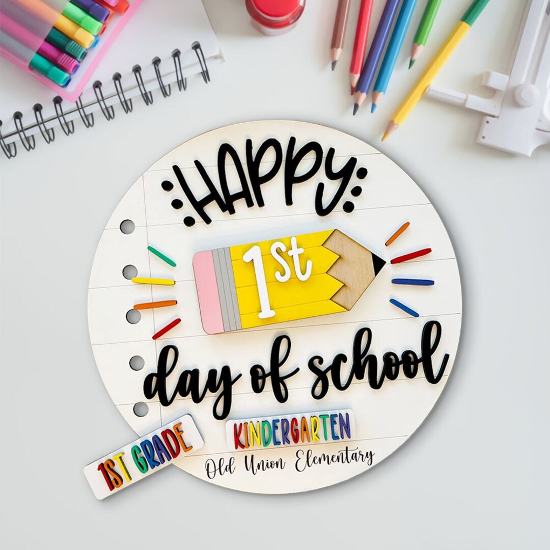 Personalized First Day of School Sign, Last Day of School Wood Sign ...