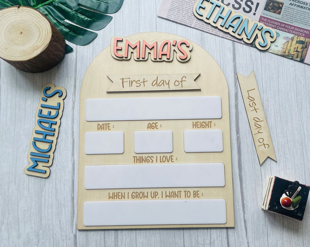 First and Last Day of School Sign, Last Day of School Wood Sign, Back ...