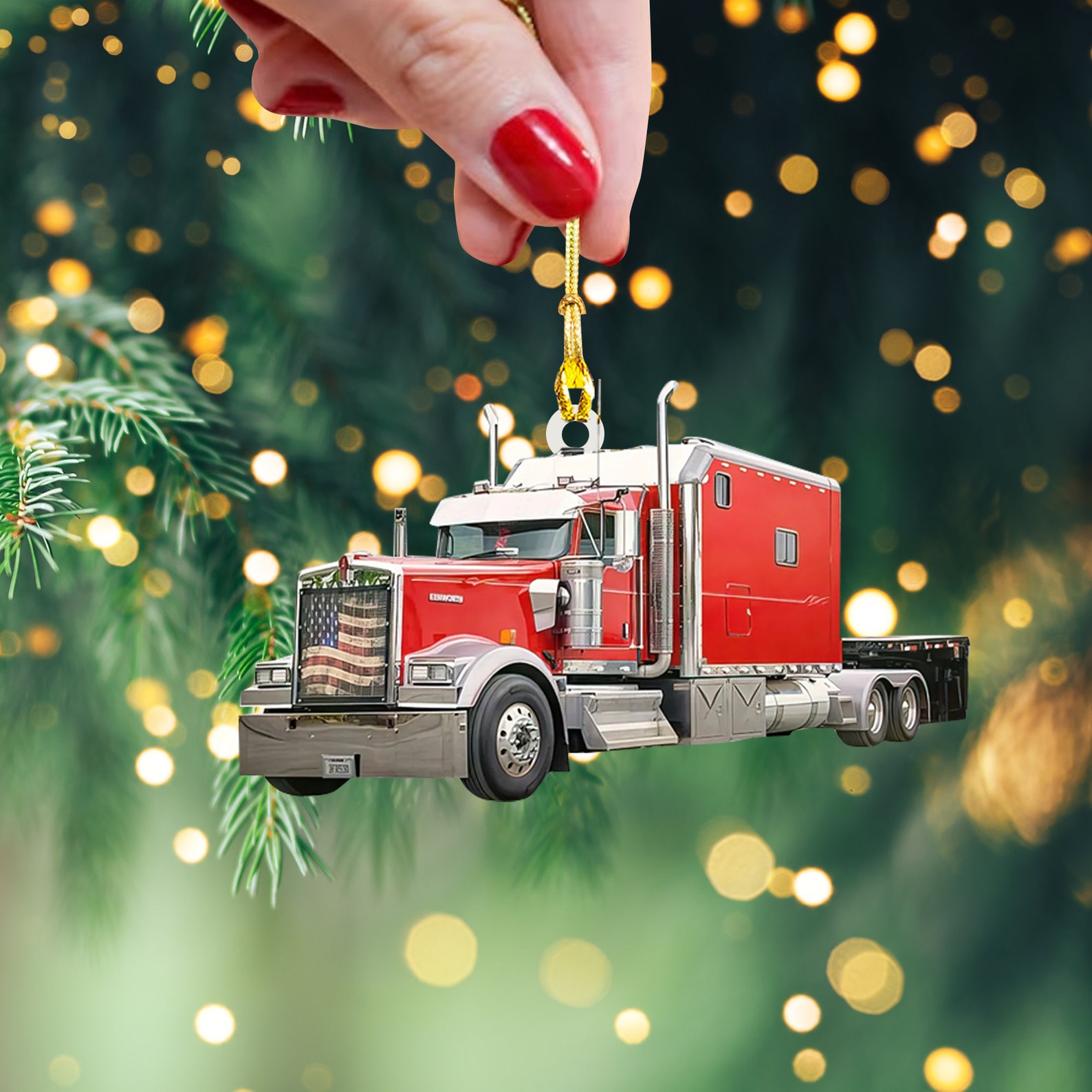 Custom Trucker Photo Ornament, Christmas Ornament, Farmers Ornament ...