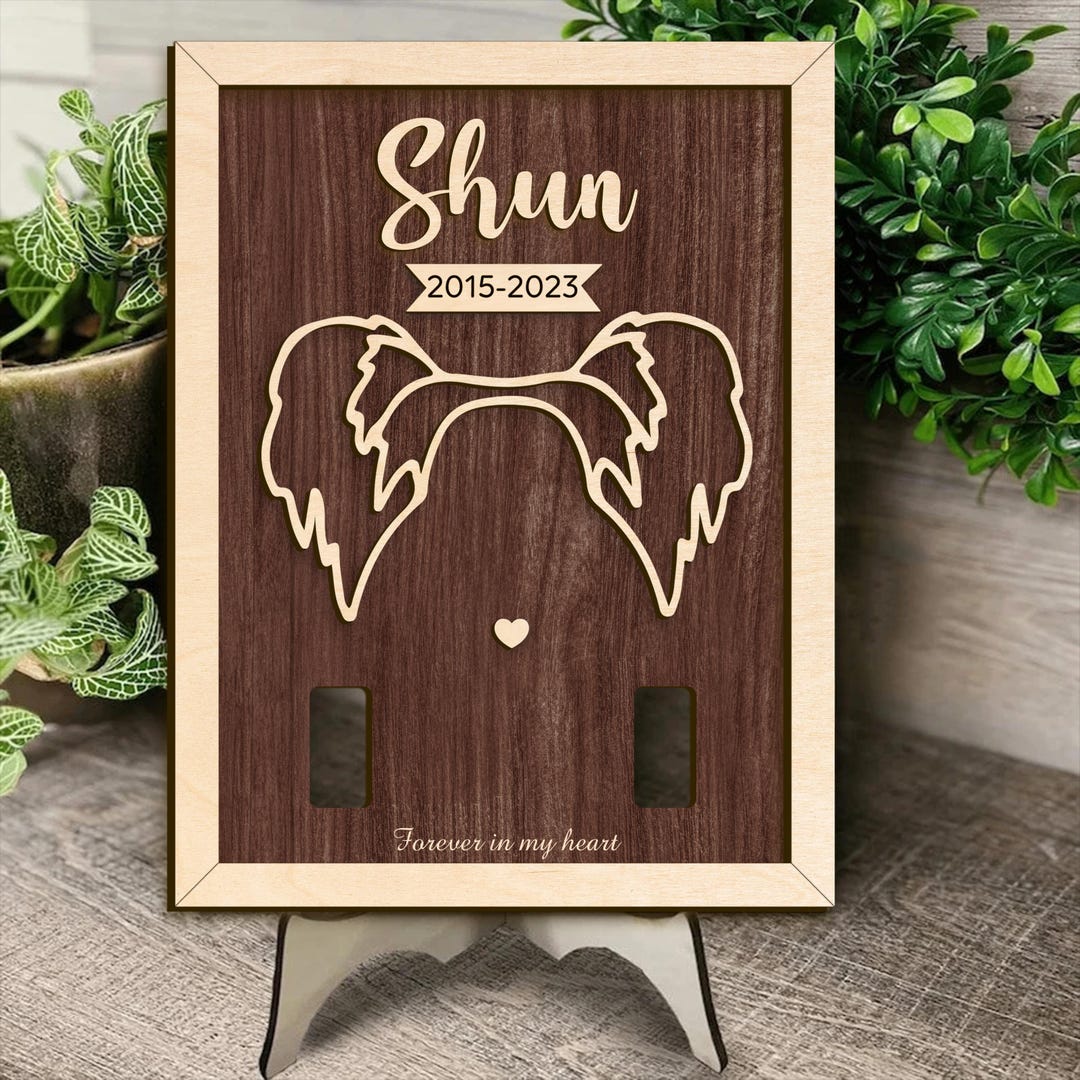 Personalized Dog Breed Ears Sign, Custom Memorial Dog Collar Sign, Dog ...