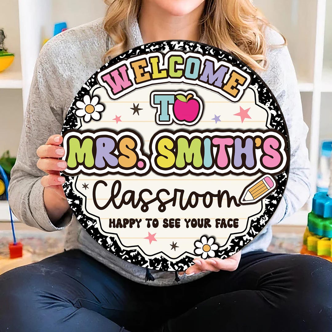 Personalized Teacher 3D Door Sign, Teacher Name Sign, Classroom Welcome ...