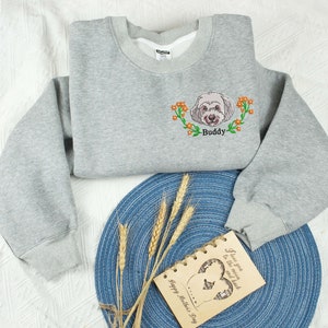 Custom Dog Face Embroidered Sweatshirt, Personalized Cat Photo Hoodie ...