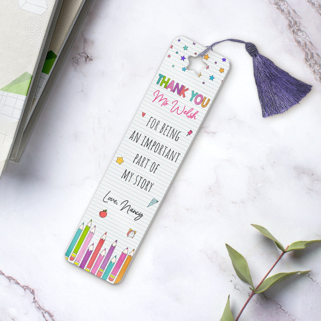 Personalized Teacher Acrylic Bookmark, Thank You Teacher Bookmark ...