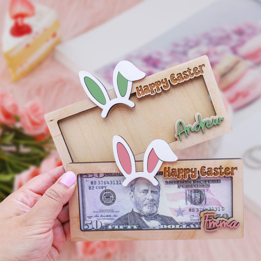Personalized Easter Bunny Money Holder, Bunny Cash Holder, Easter Gift ...