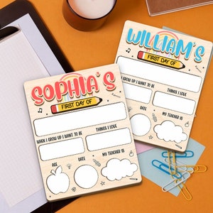 Customized First and Last Day School Sign, First Day of School Wooden ...