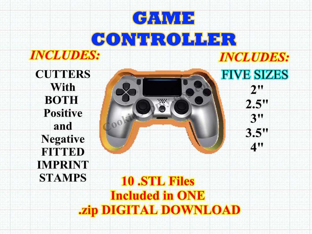 Cookie Cutters Stamper Imprinter GAME CONTROLLER .stl Files Instant ...