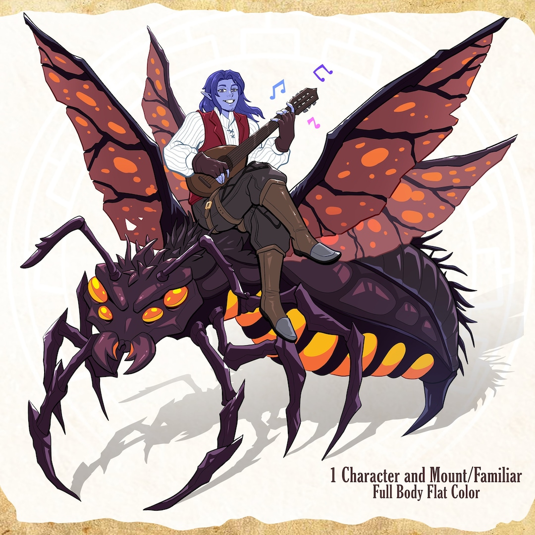 Dnd Commission Art Character With Mounts/familiars Commission Custom ...