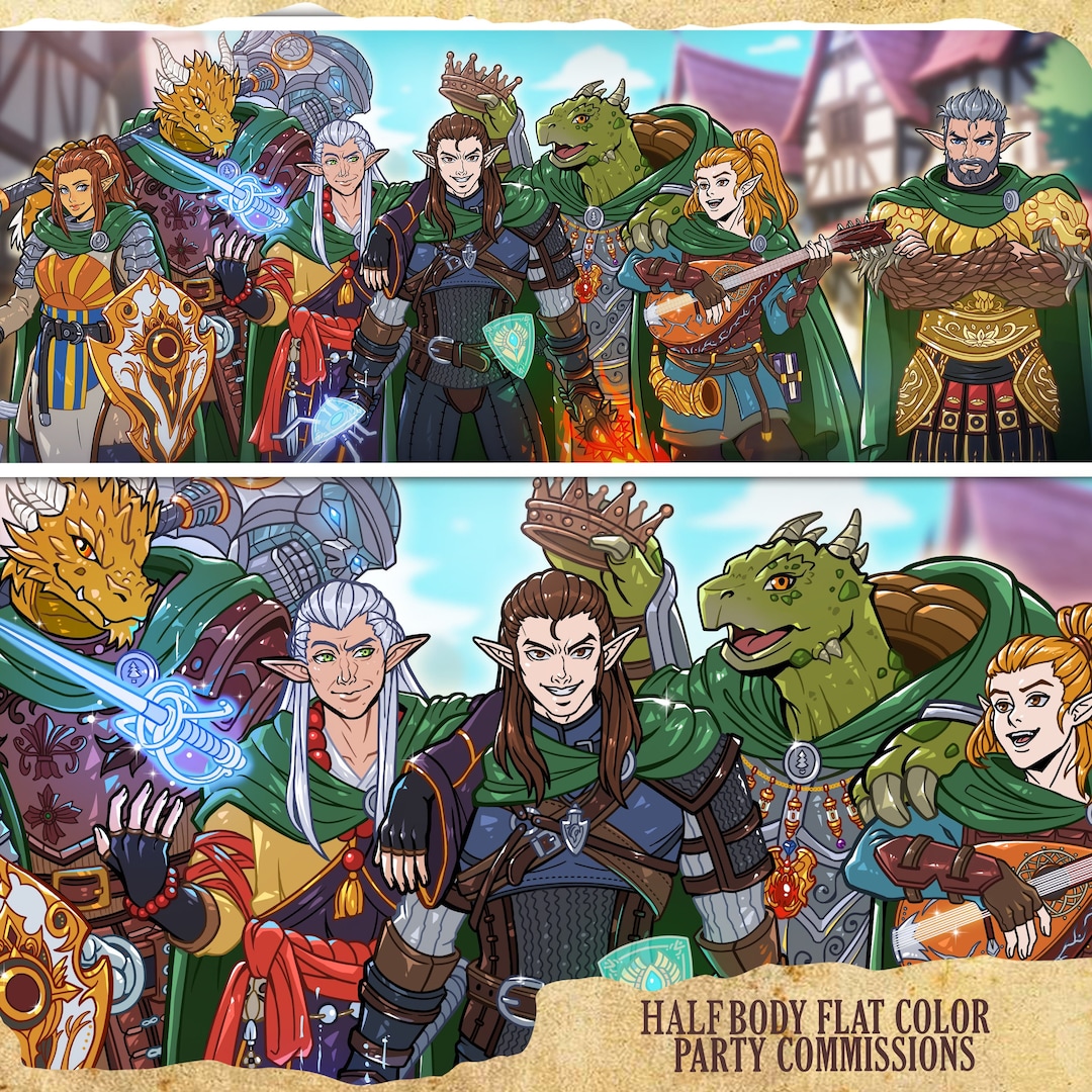 Dnd Commission Party Art Custom DND Gift Portrait Character Dungeons ...