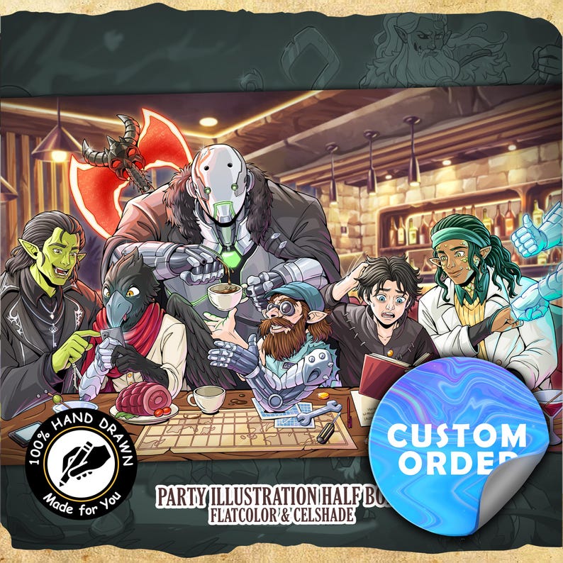 DND Custom Character Order | Austin Wolf - 2 Characters Half Body- Full ...