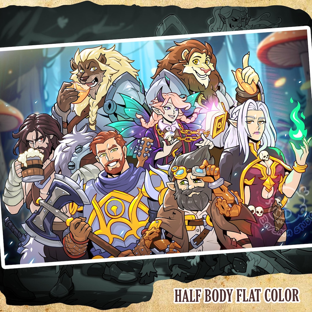 Custom Dnd, Party Portrait Commission, Personalized Dungeons & Dragons ...