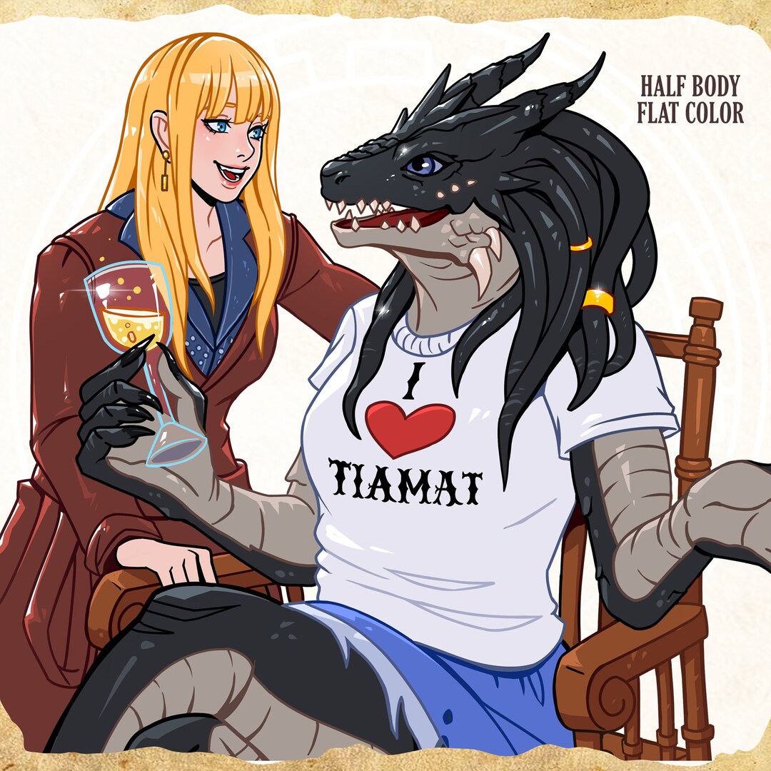 Couple Dnd Art Commission Personalize Dnd Party Gift Portrait Character ...