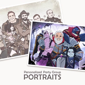 Personalized Dnd Party Portrait Commission Custom DND Character ...