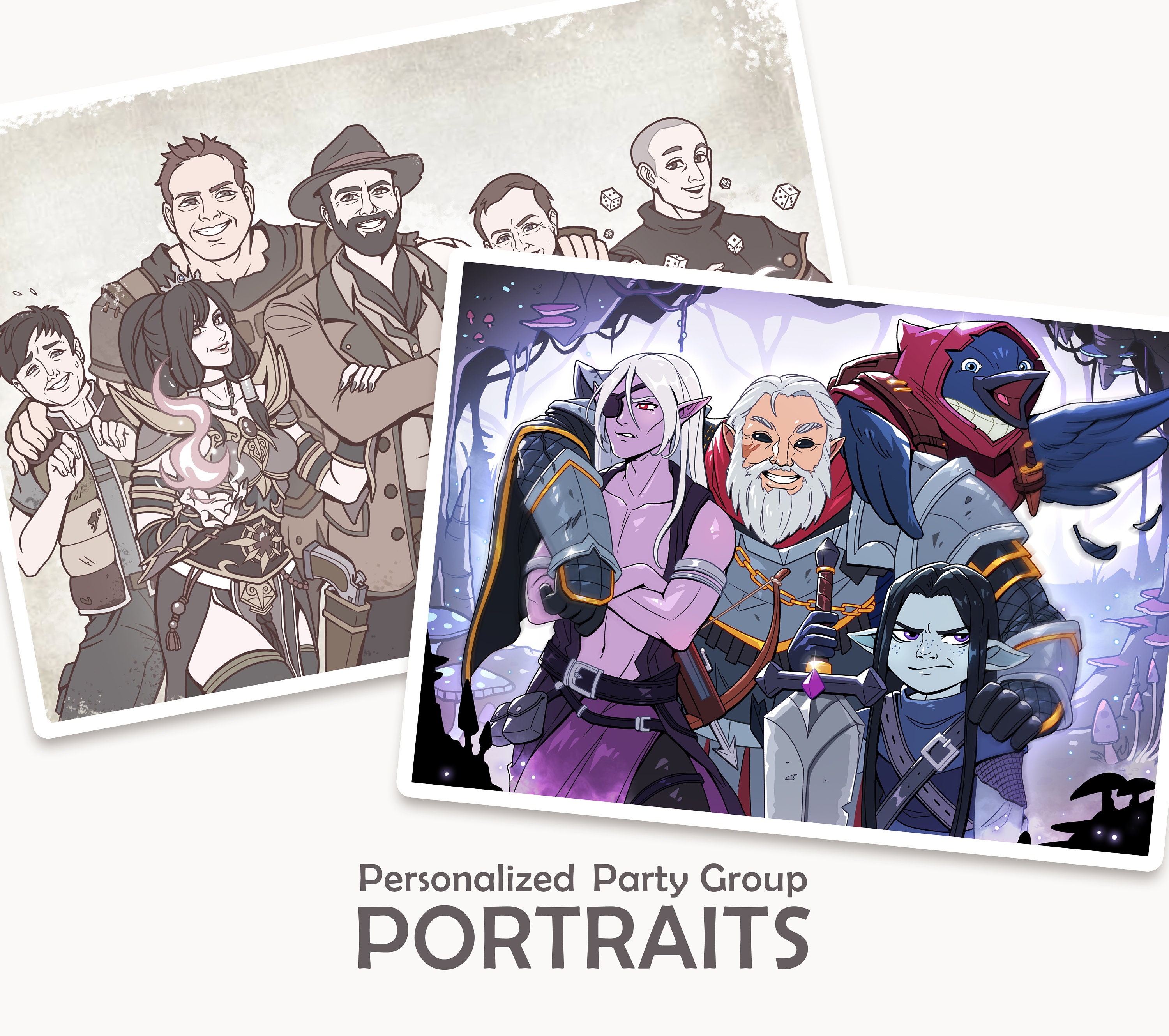 Dnd Party Portrait Commission Custom Dnd Merch Character Dungeons ...