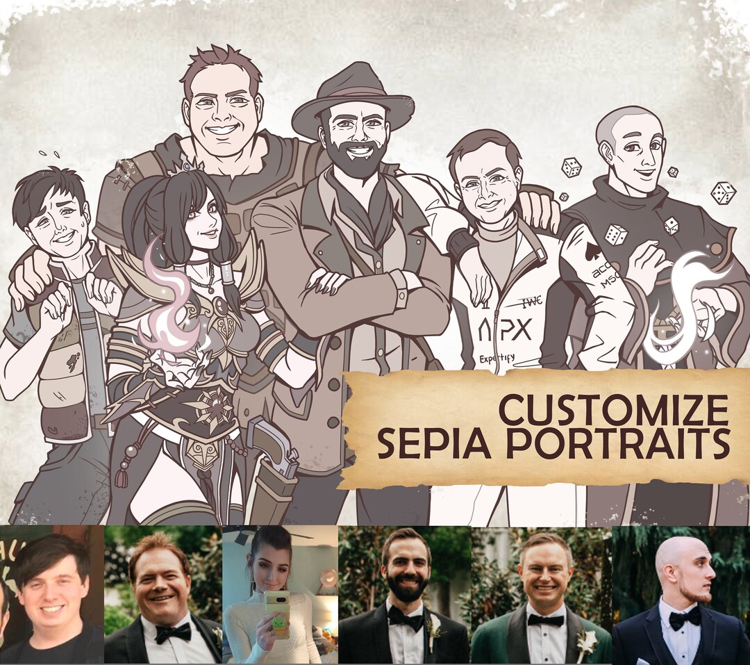 Personalized Dnd Party Portrait Commission Custom DND Character ...