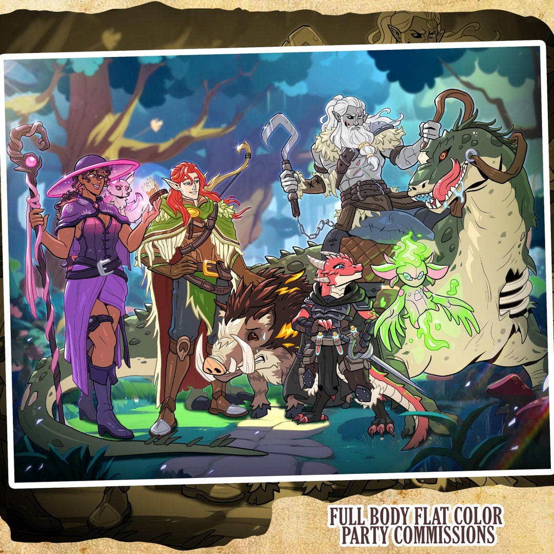 Personalized Dnd Group Commission Character Design Custom Party Gift ...