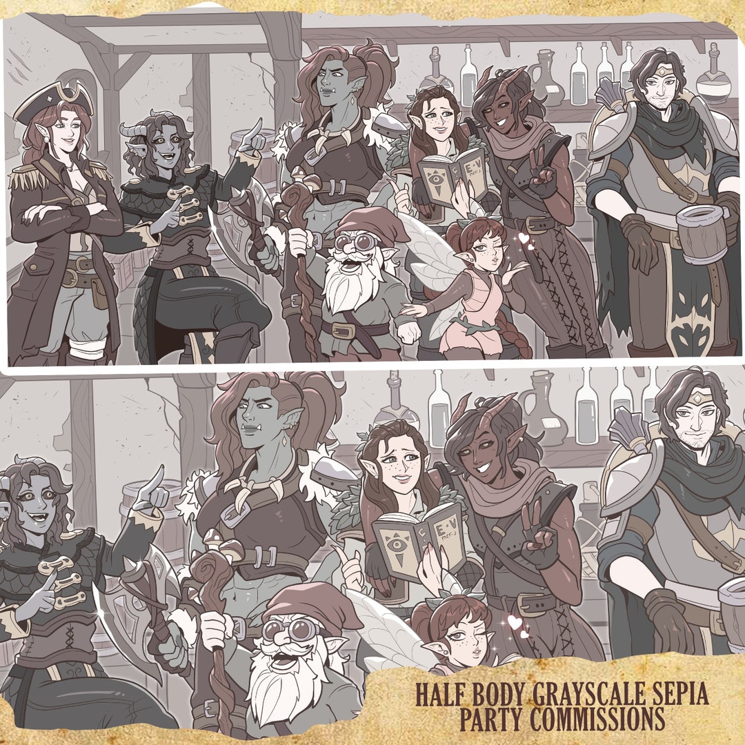 Custom Dnd Party Portrait Commission Personalized Dungeons & Dragons ...