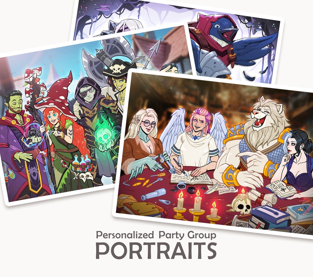 Personalize Dnd Party Commission Gift Custom DND Portrait Character ...