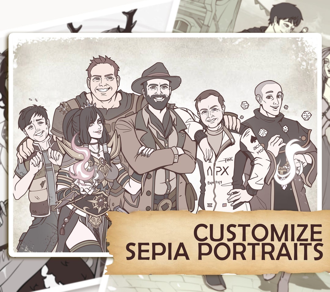 Personalized Dnd Party Portrait Commission Custom DND Character ...