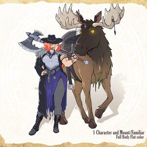 Personalized Dnd Character With Mounts/familiars Commission Custom DND ...