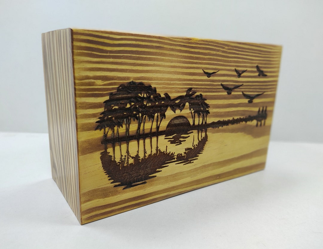 Handmade Urn Pinewood Cremation Box for Human Ashes Guitar Personalized ...
