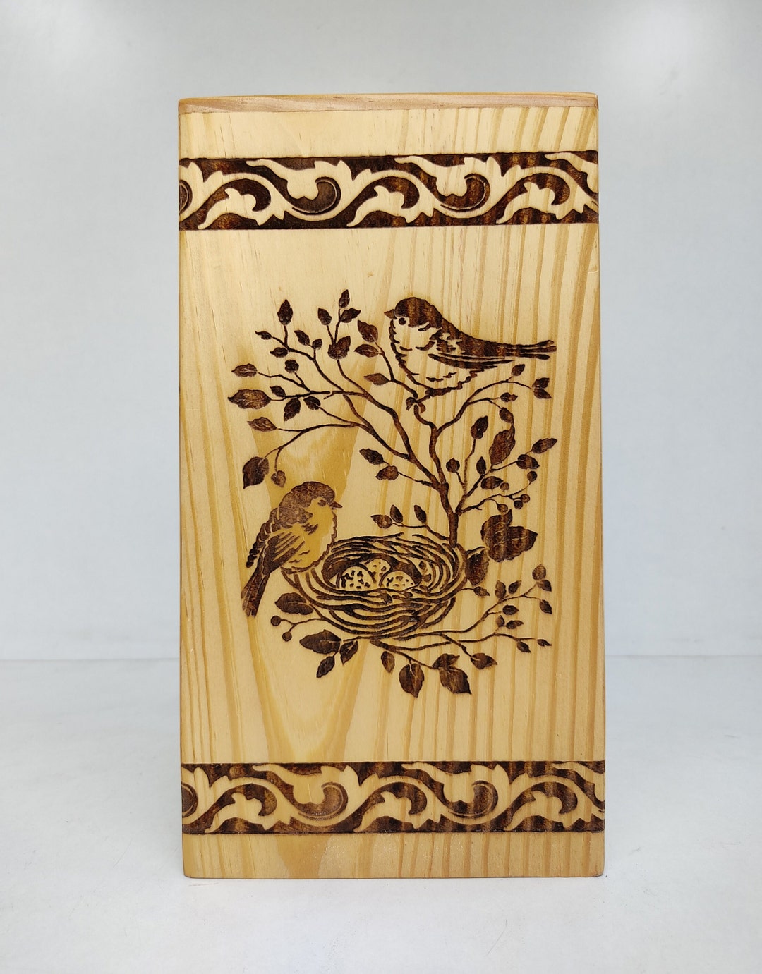 Wooden Urn Ashes Storage Box Tree Birds Design for Human Ashes Storage ...