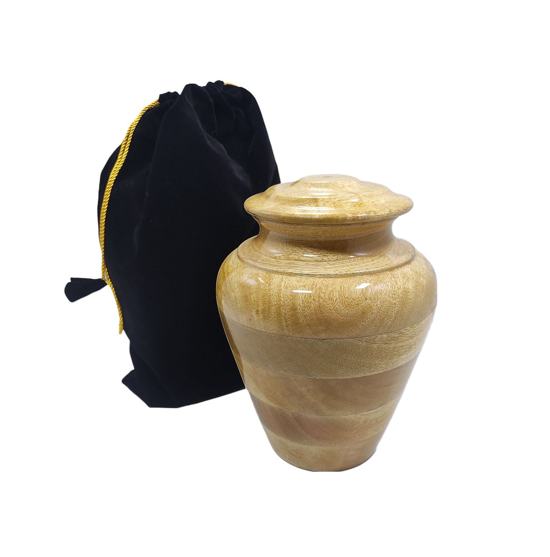 Handmade Mango Wood Cremation Urn, Adult Size, Memorial Funeral Jar - Etsy
