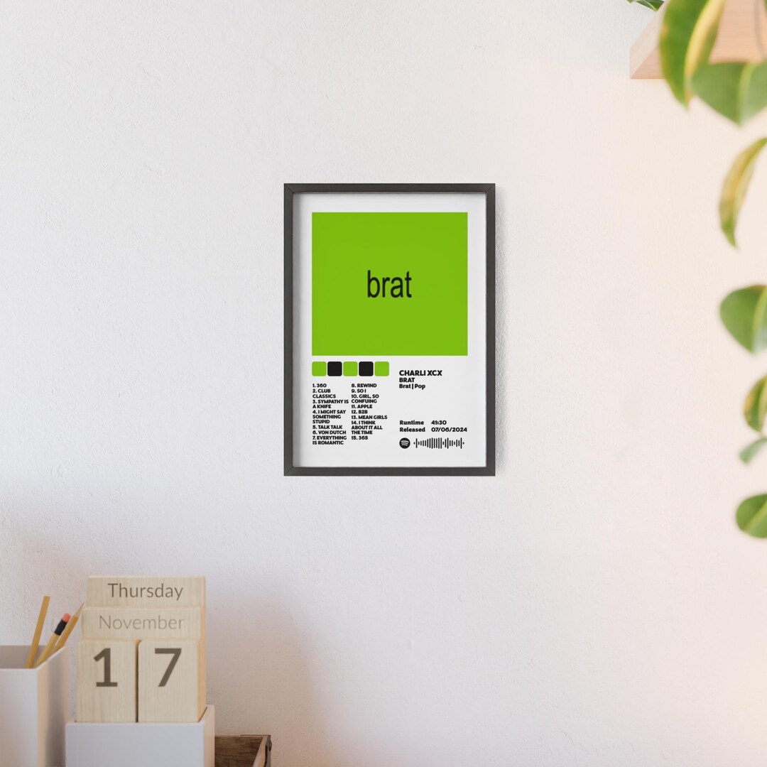 Brat Charli XCX Album Cover Poster Framed Poster - Etsy