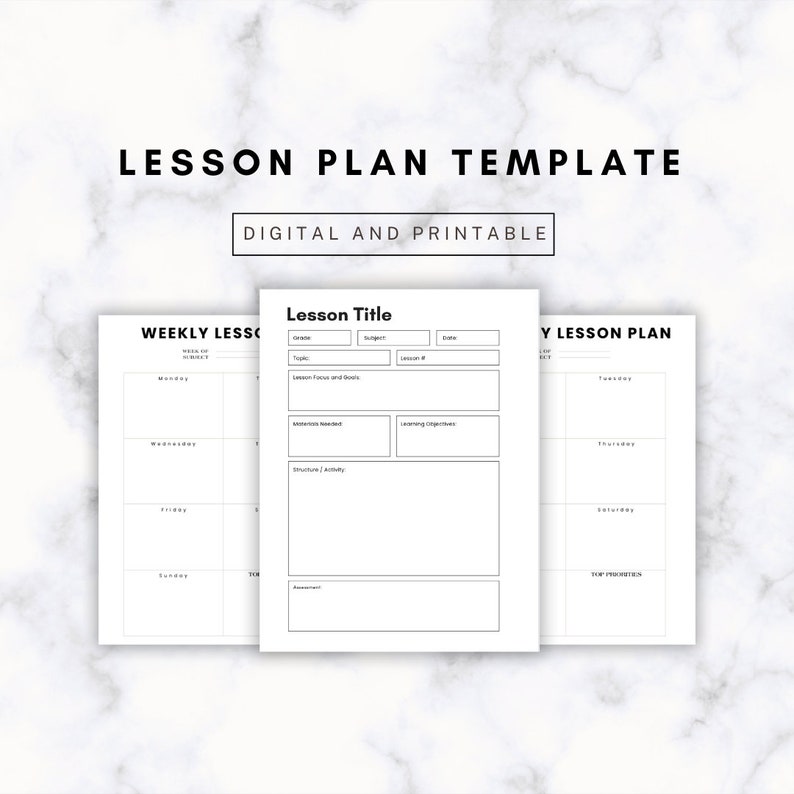 EDITABLE Lesson Plan Template Template, Digital Lesson Planner, Weekly ...