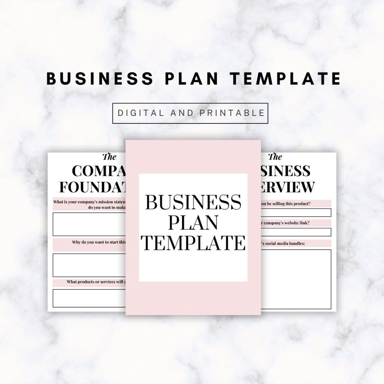 Small Business Plan Template Bundle, Canva Business Plan, Business ...