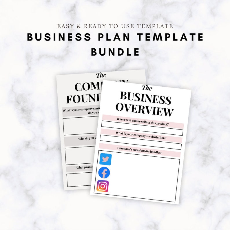 Small Business Plan Template Bundle, Canva Business Plan, Business ...