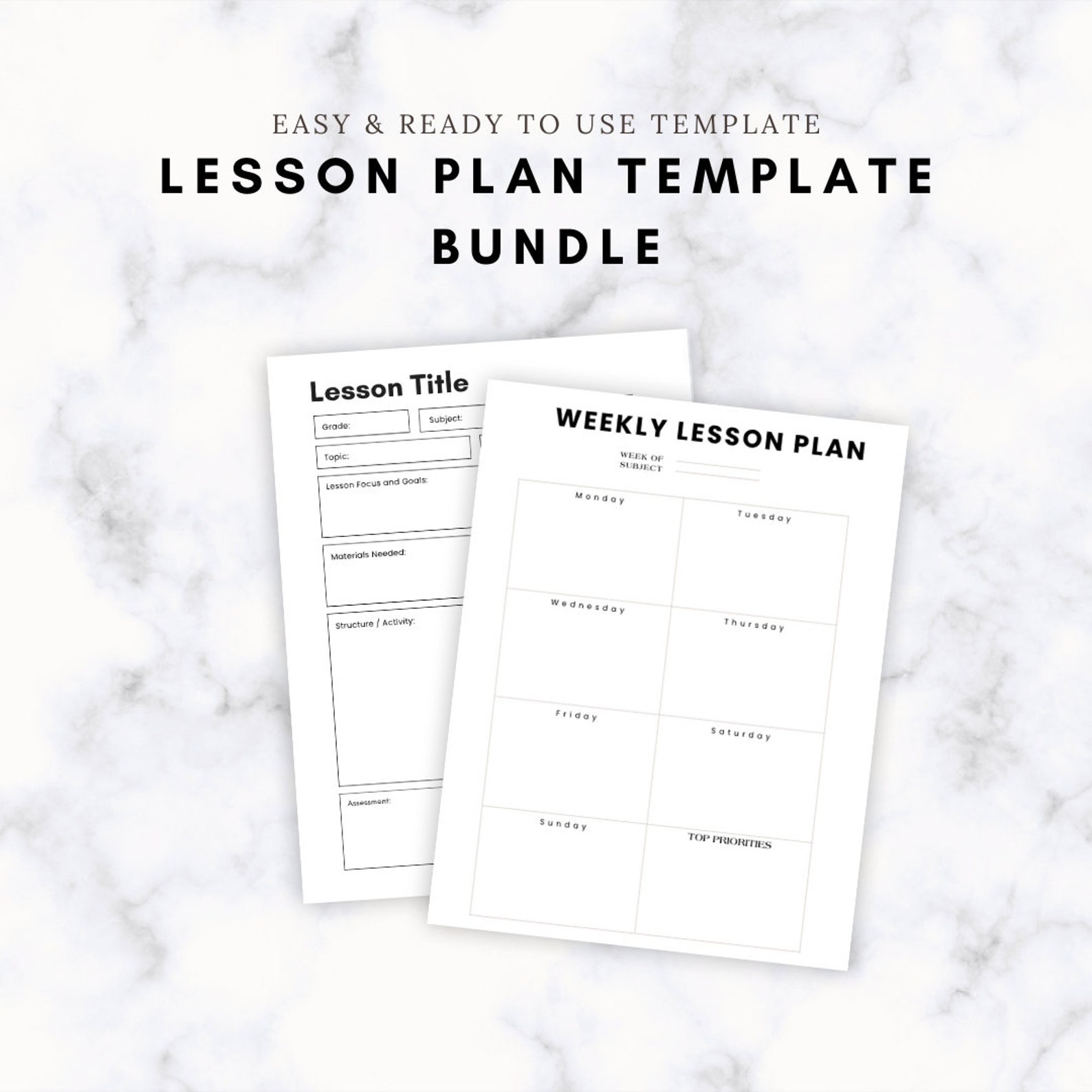 EDITABLE Lesson Plan Template Template, Digital Lesson Planner, Weekly ...