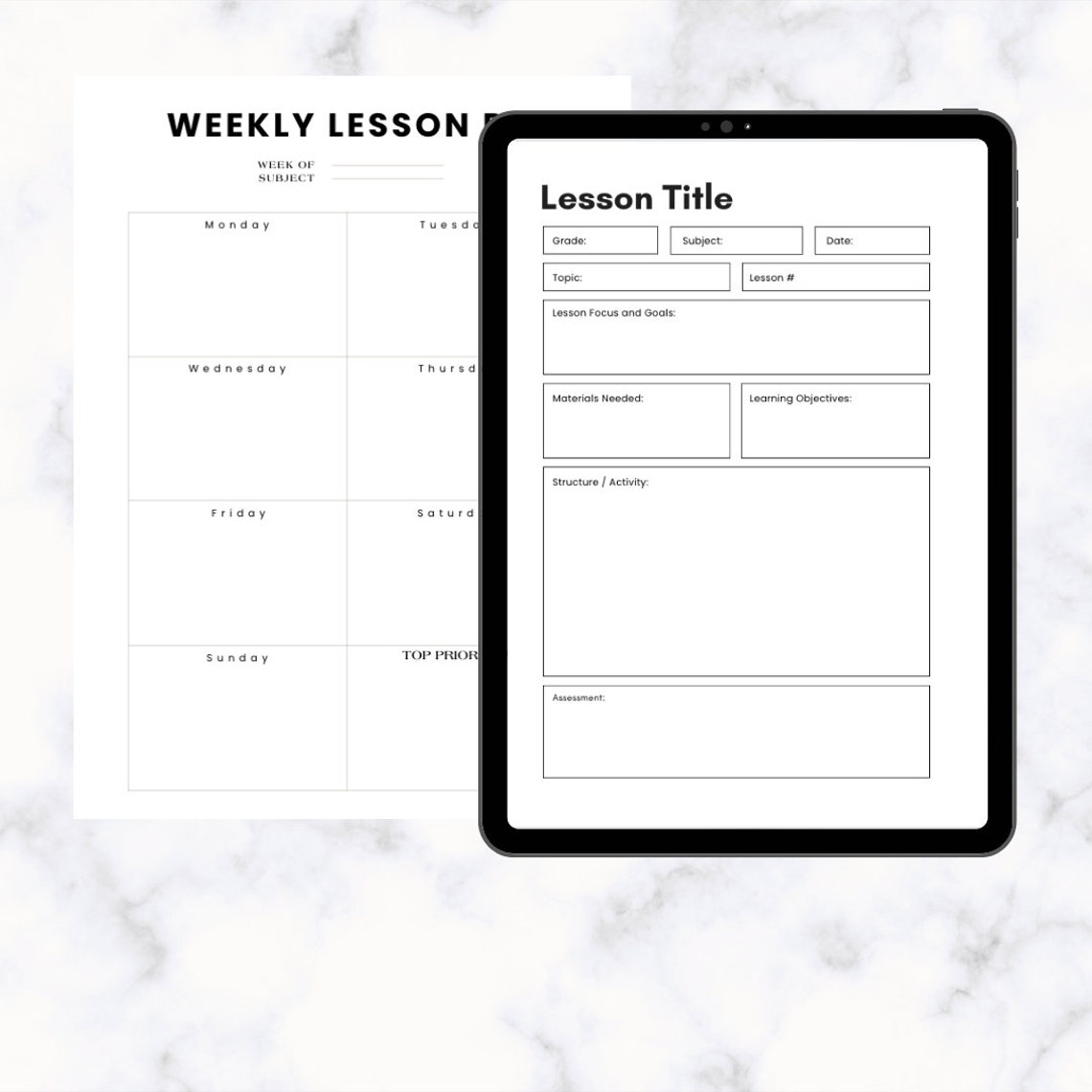 EDITABLE Lesson Plan Template Template, Digital Lesson Planner, Weekly ...