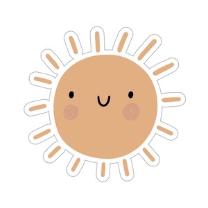 Happy Vintage Boho Sun Sticker Waterbottle Notebook & Laptop Sticker ...