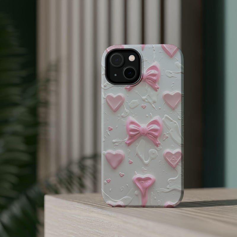 Pink Heart Phone Case - Etsy