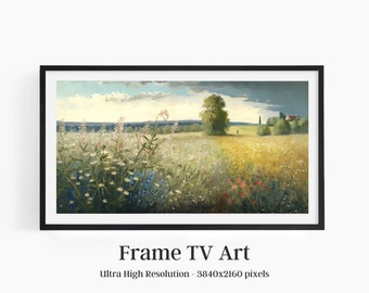 Samsung Frame TV Art Spring Wildflower Field Flower Meadow Vintage ...