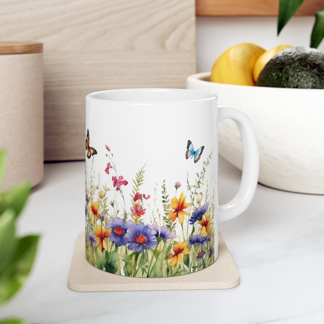 Wildflower Garden Coffee Mug: Botanical Floral Gift - Etsy