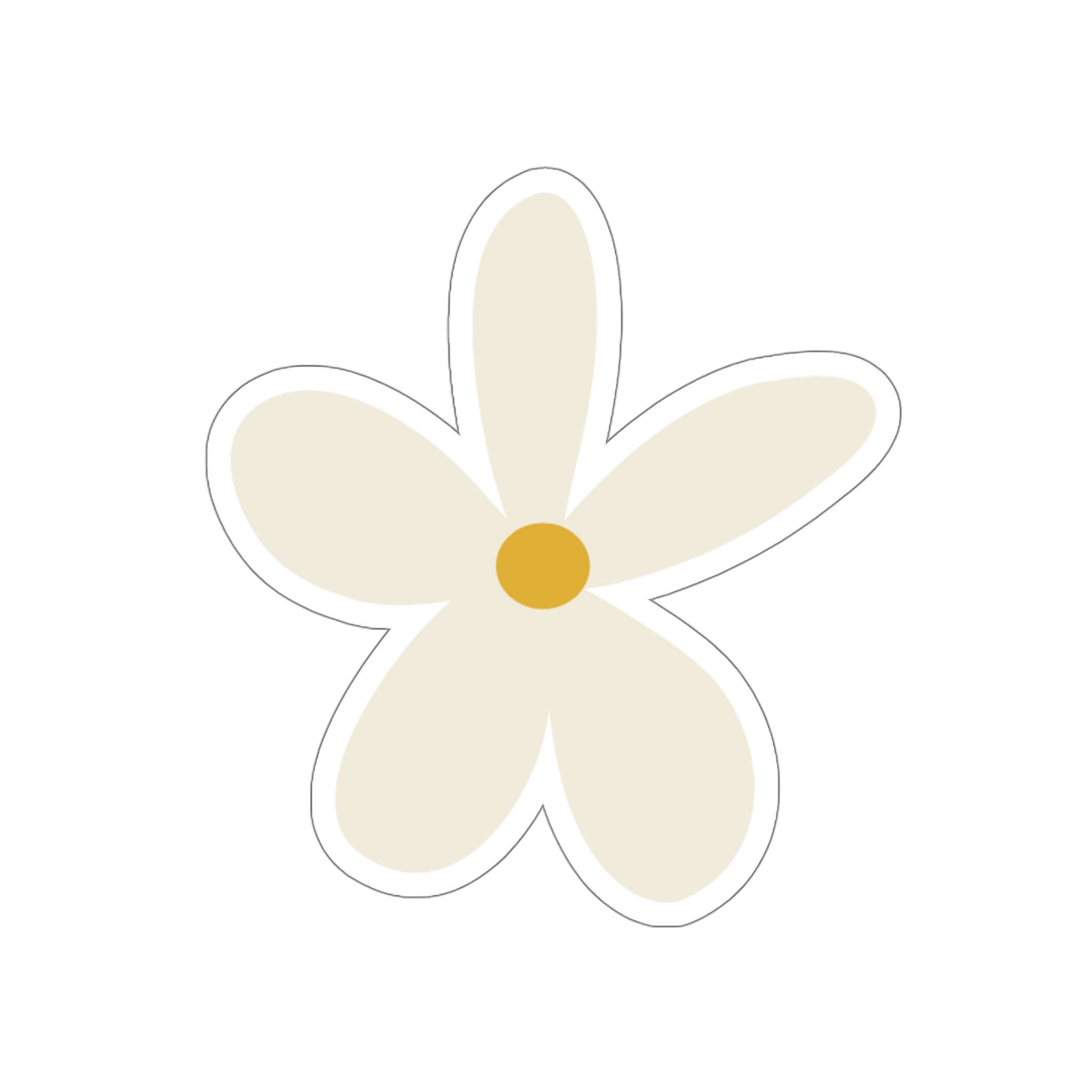 White Daisy Vinyl Sticker - Phone Case Sticker - Floral Decal - Laptop ...