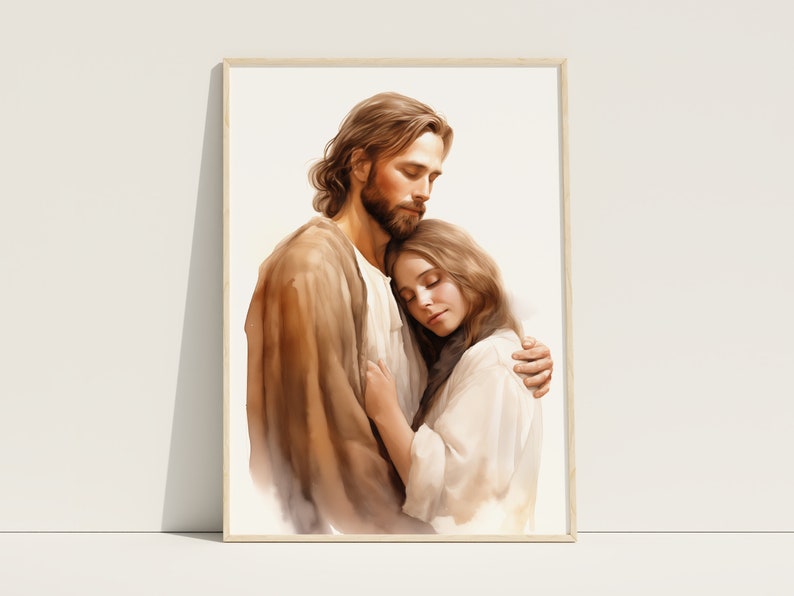Jesus and Woman Art, Jesus Hugging Woman, Jesus Heals A Woman, Jesus ...