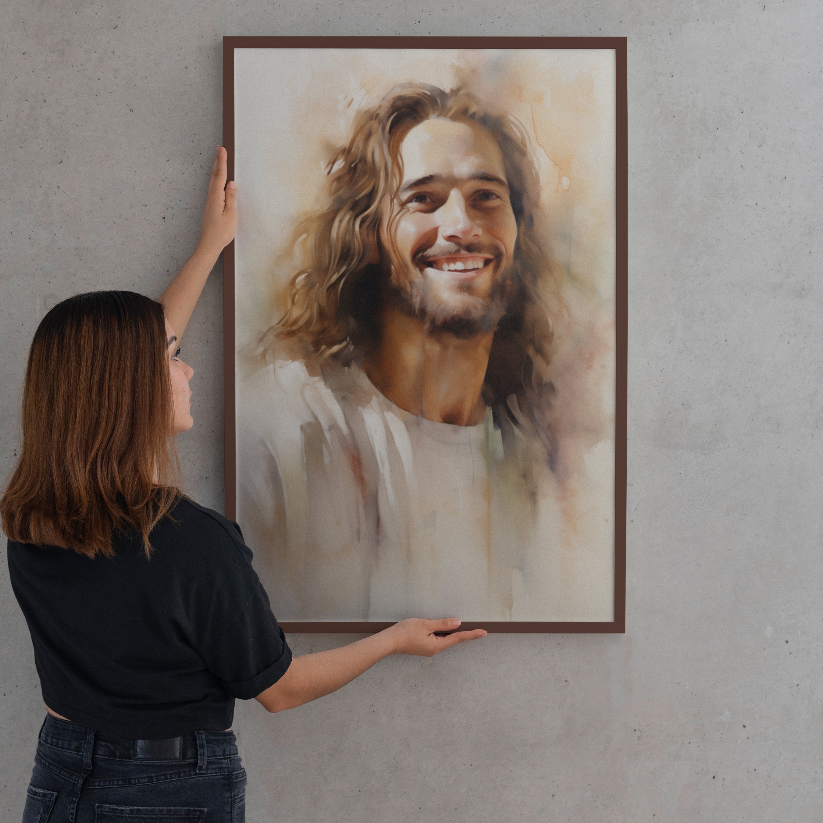 Jesus Christ Print, Jesus Smiling, Bible Art, Christian Wall Art ...
