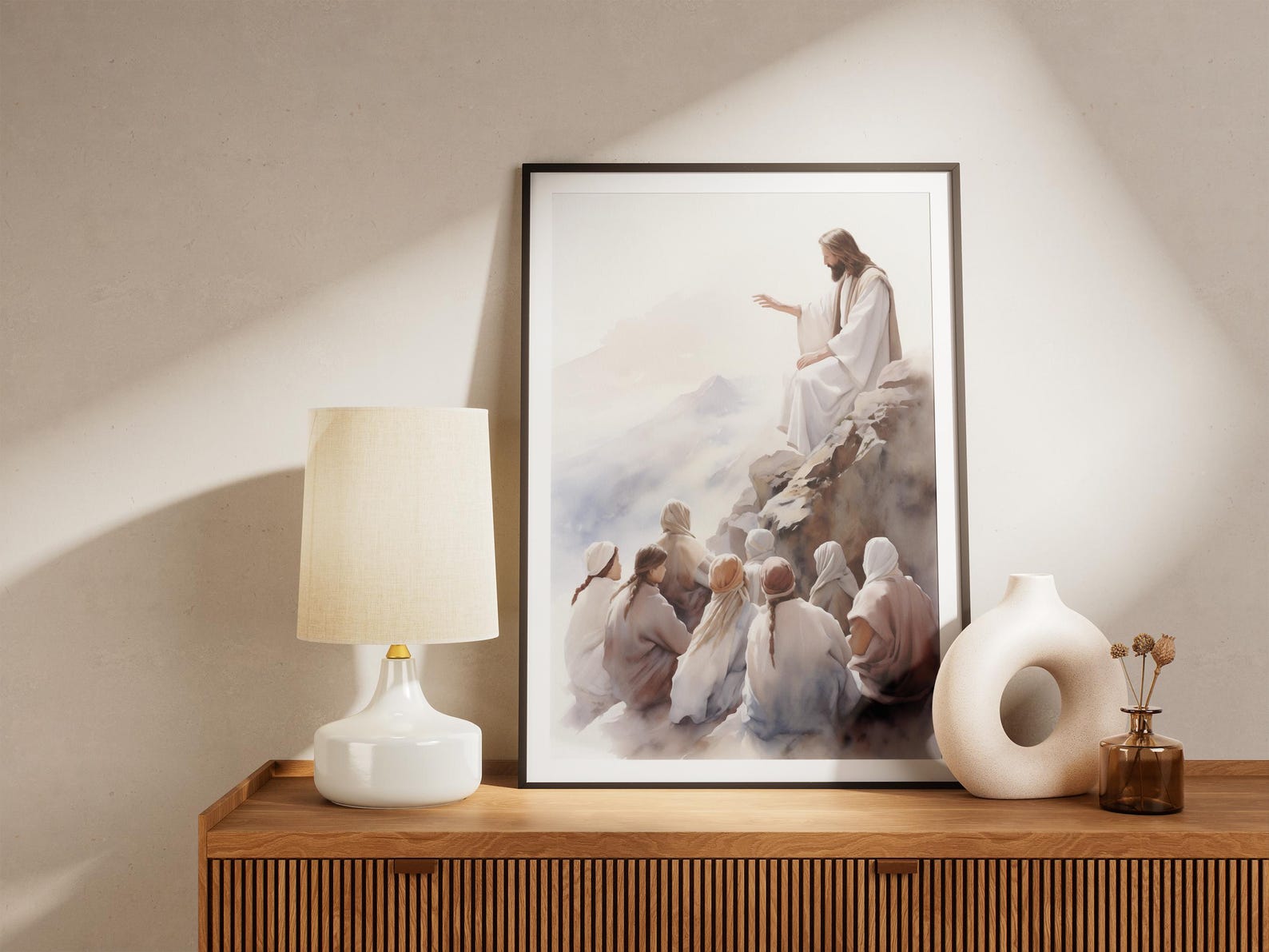 Sermon on the Mount Printable, Modern Christian Wall Art, Jesus Christ ...
