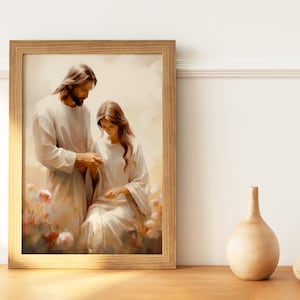 Healing Presence, Jesus and Woman Art, Jesus With Girl Artwork, Teen ...