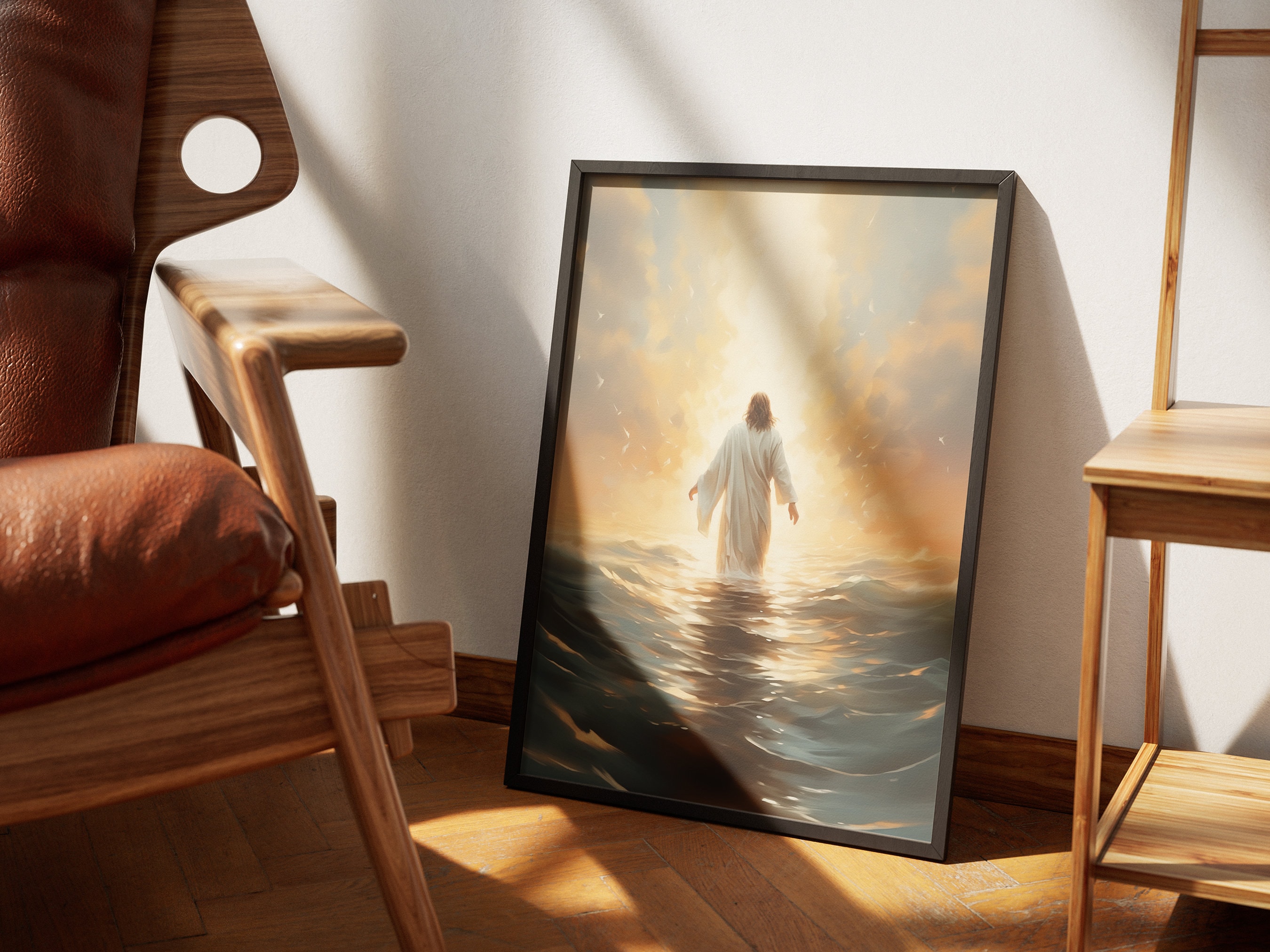 Calm Above Chaos, Jesus Walks on Water Print, Christian Artwork ...