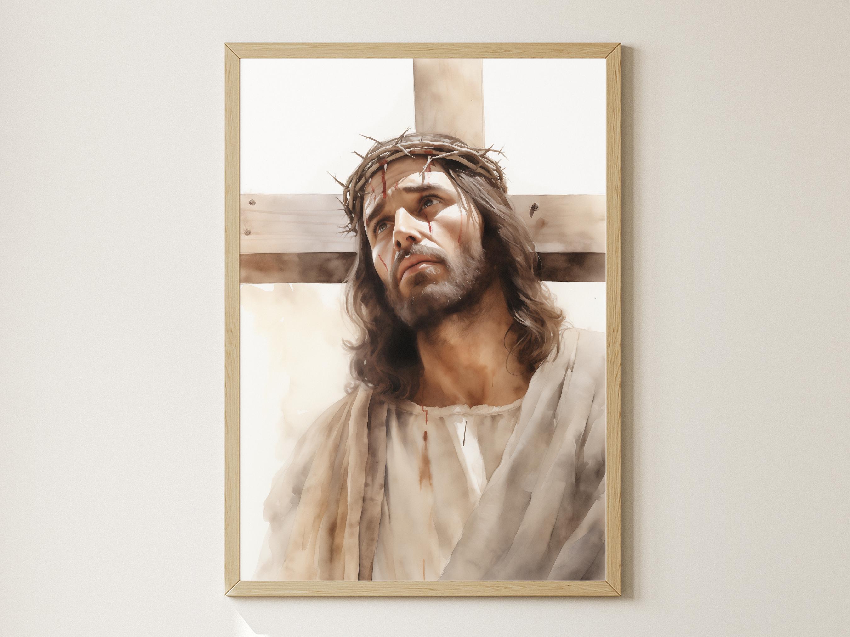 Jesus Carries Cross Wall Art, Lent Art Print, Holy Week LDS Artwork ...
