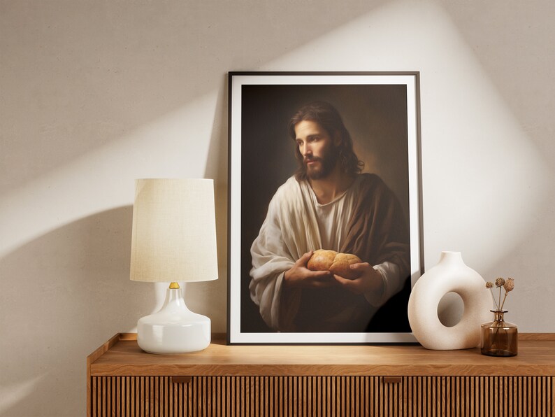The Bread of Life Print, the Body of Christ Painting, Jesus Christ ...