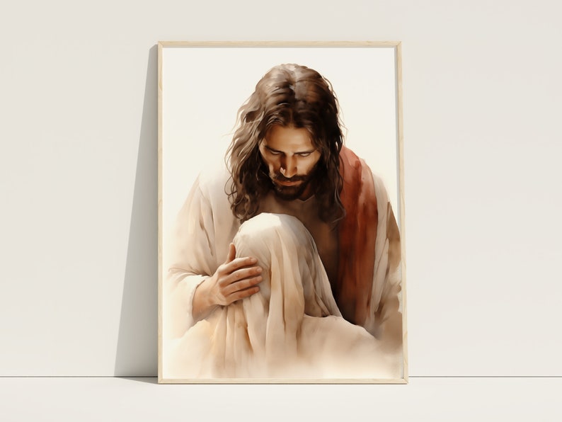 Your Sins Are Forgiven, Jesus Forgives a Sinful Woman, Bible Art, Christian Wall Art, Jesus Wall ...